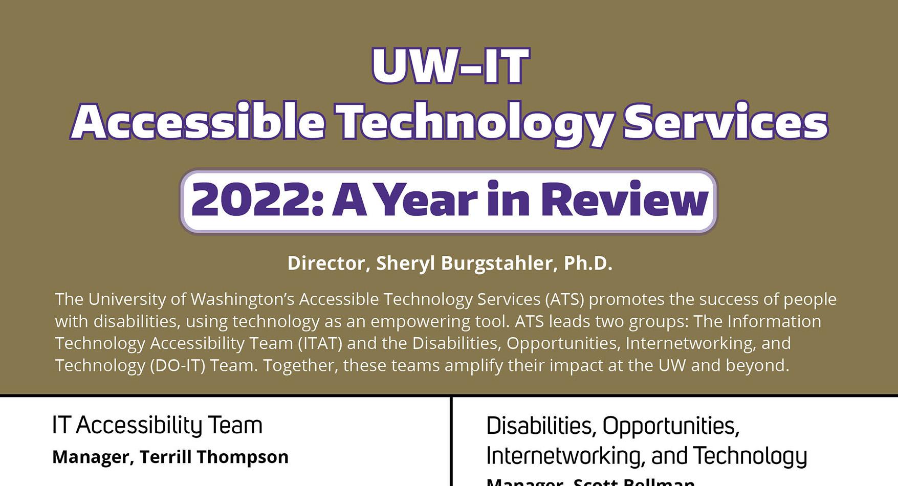 UW-IT Access Technology Services Annual Report, 2022- A Year in Review